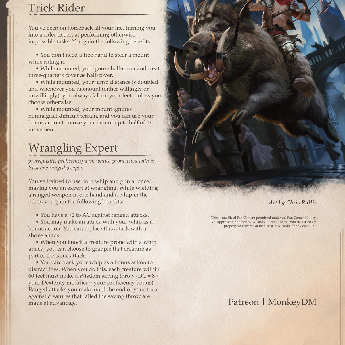 Trick Rider and Wrangling Expert – D&D 5e Feats - Become a rodeo exper – MonkeyDM