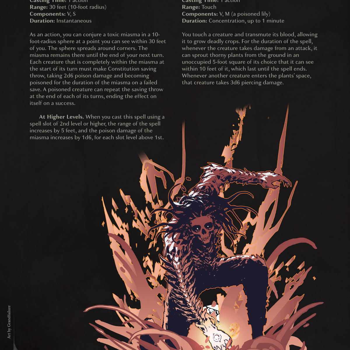 D&D 5e Spells: Blood to Bark and Miasma of Death [Trench War] – MonkeyDM