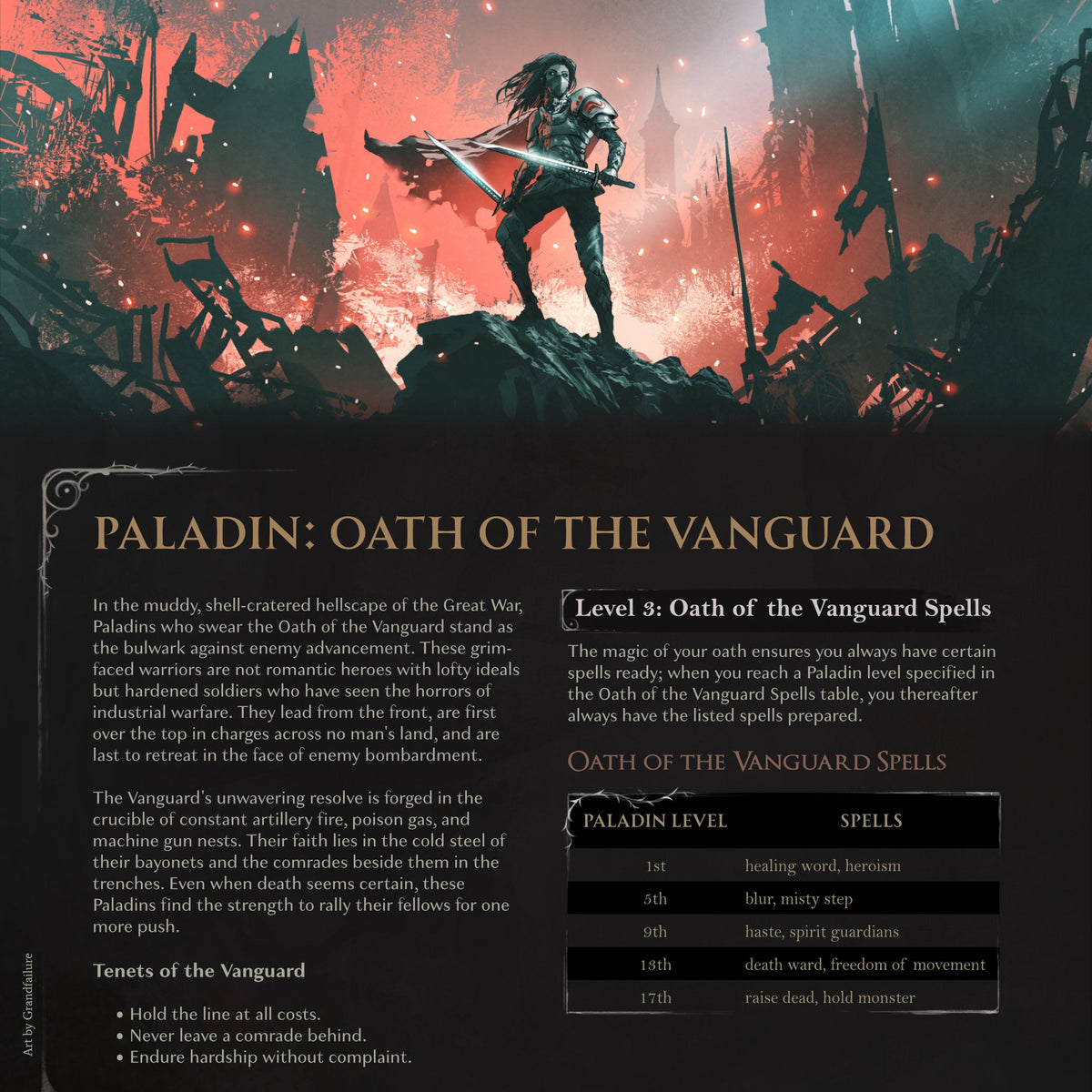 D&D 5e Paladin: Oath of the Vanguard - A Hero Forged in the Crucible o ...