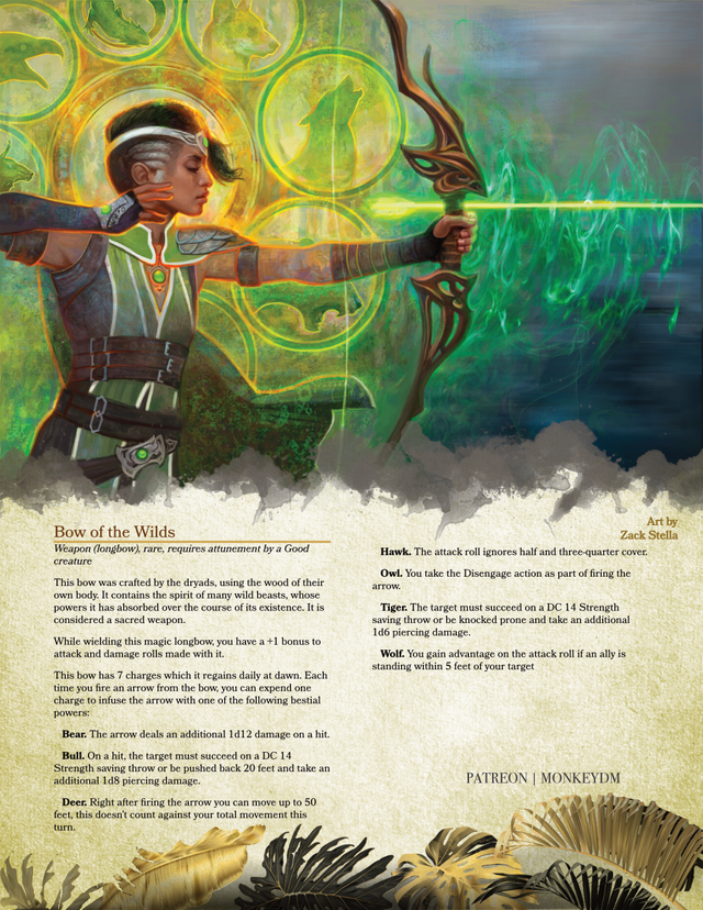Bow of the Wilds - A D&D 5e Weapon that Unleashes Bestial Power with E ...