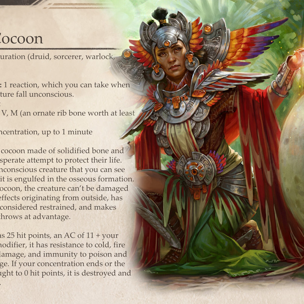 Bone Cocoon - A D&D 5e spell of protection – MonkeyDM