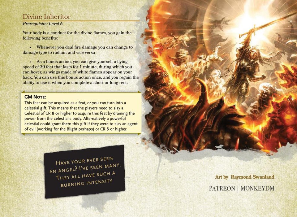 Divine Inheritor - A Holy Feat for D&D 5e – MonkeyDM