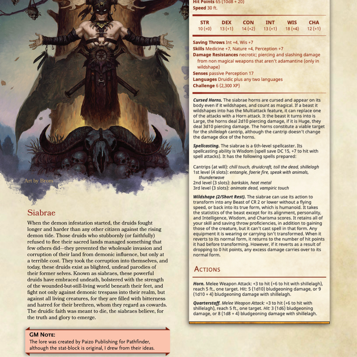 Siabrae - D&D 5e Undead Druids with Necromancy Magic – MonkeyDM