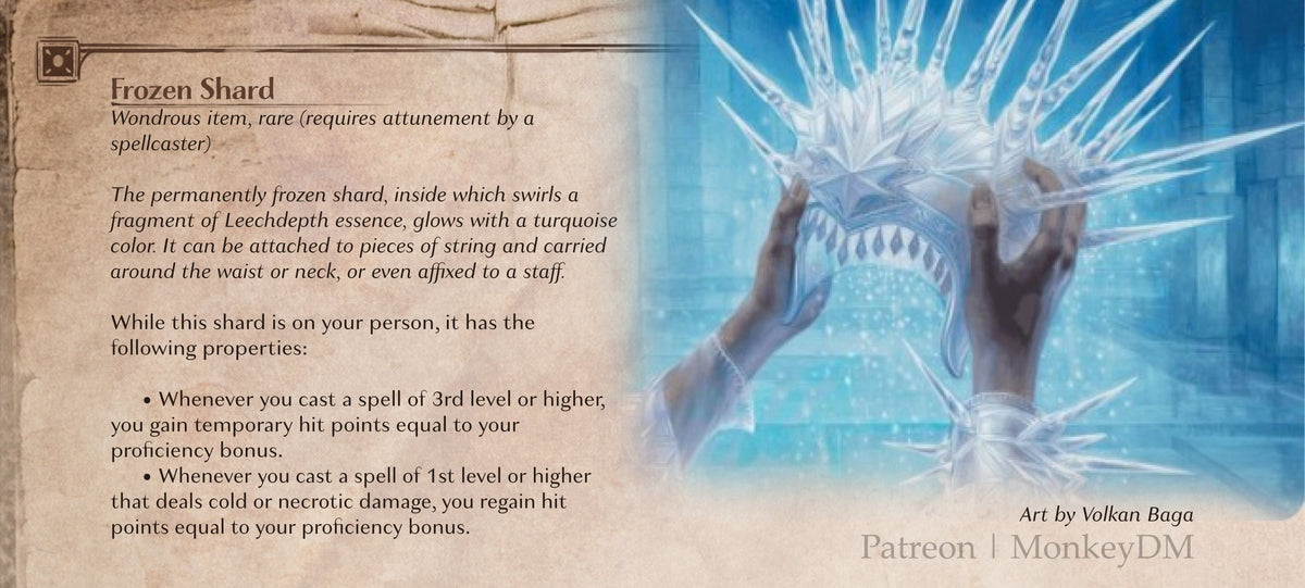 D&D 5e Item - Frozen Shard: Master the icy grasp of the oceans [Dread ...