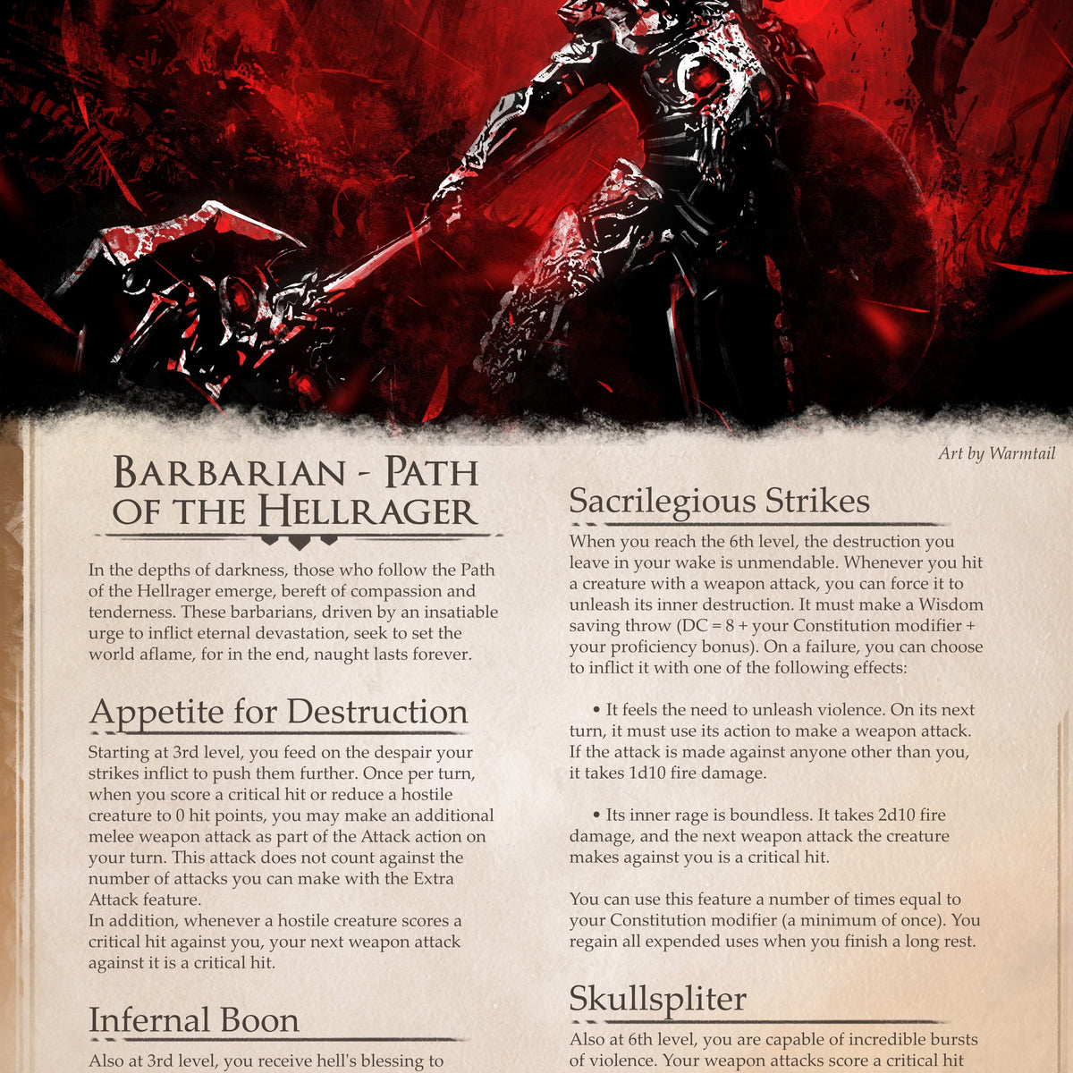 Barbarian: Path of the Hellrager - Sent from Hell to Purge the Earth ...