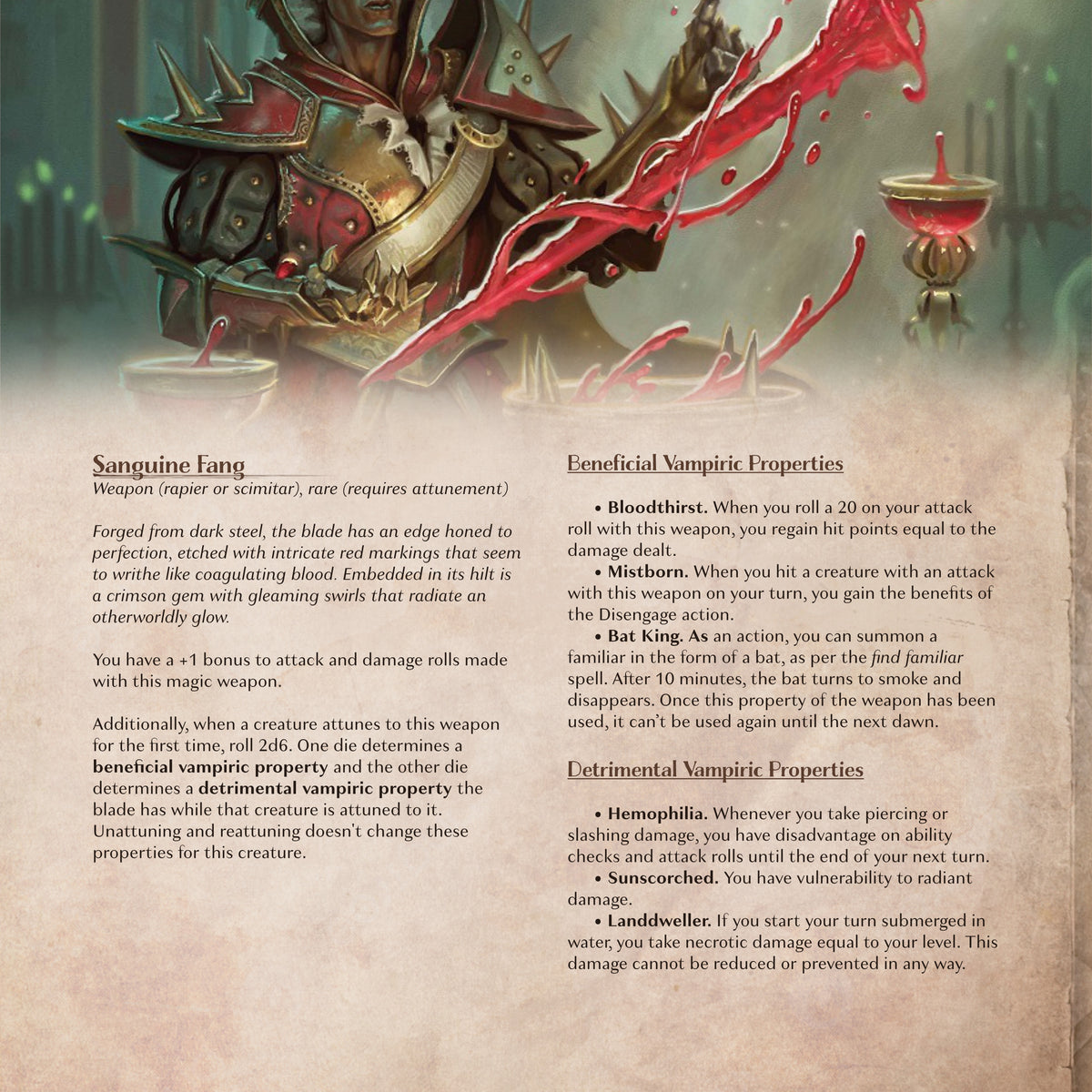 D&D 5e Item - Sanguine Fang: A Blade of Blood and Dread [Dread Tides ...