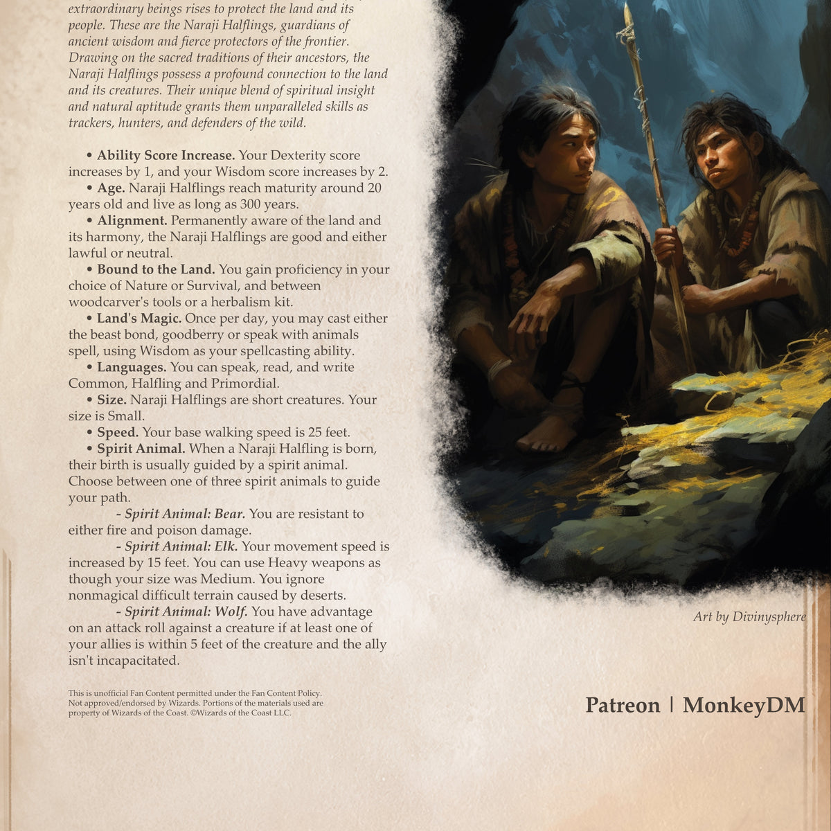 D&D 5e Halfling: Najari Subrace - Become a Warden of Nature [Cowboys F ...