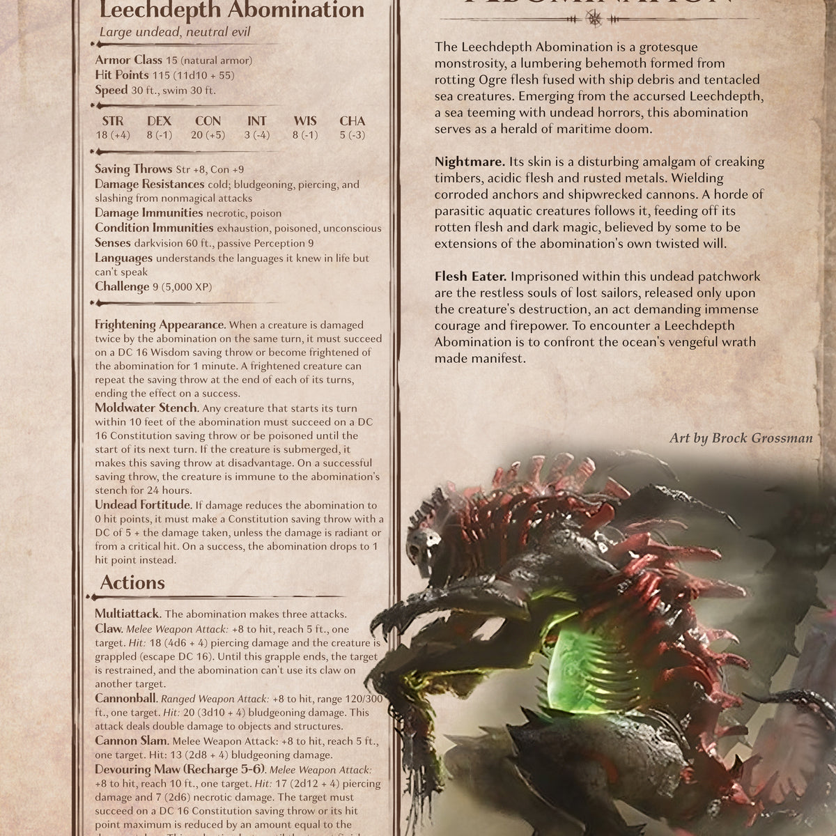 D&D 5e Leechdepth Abomination -The Monstrosity That'll Make Your Playe ...