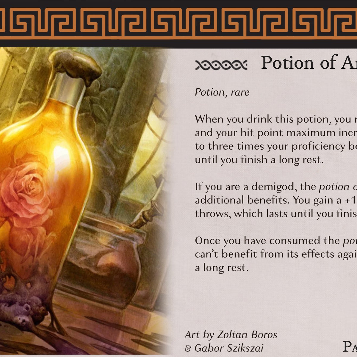 D&D 5e Potion of Ambrosia - The divine drink of the gods [Wrath of Oly ...