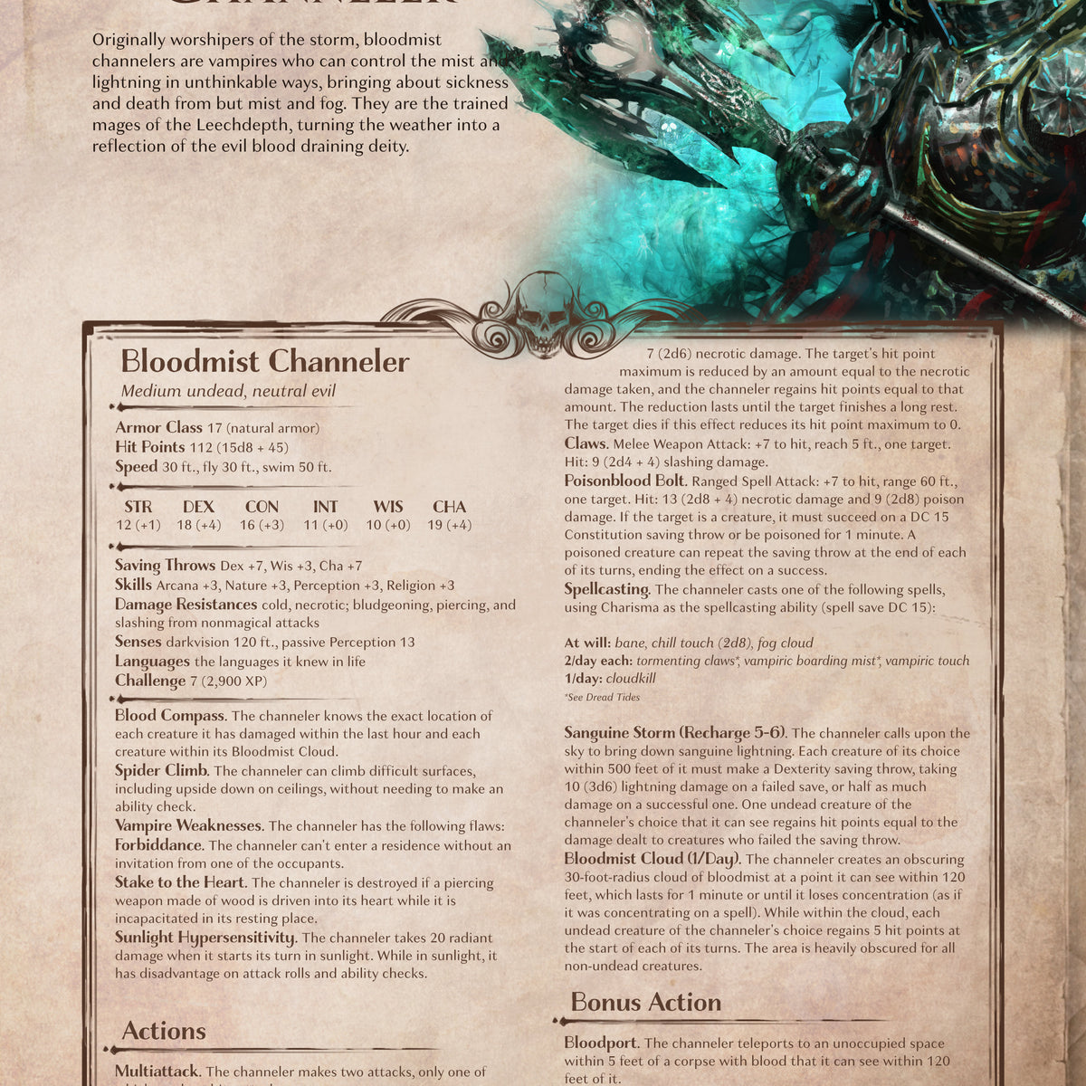 D&D 5e Monster: Bloodmist Channeler - Vampires Commanding Mist & Light ...