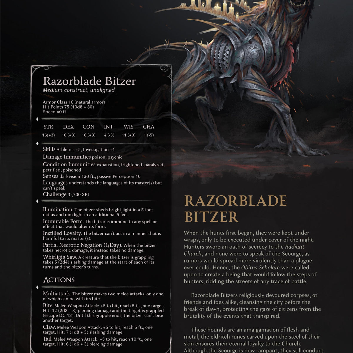 Razorblade Blitzer - A Corpse-Devouring Monster Made of Eldritch Flesh ...