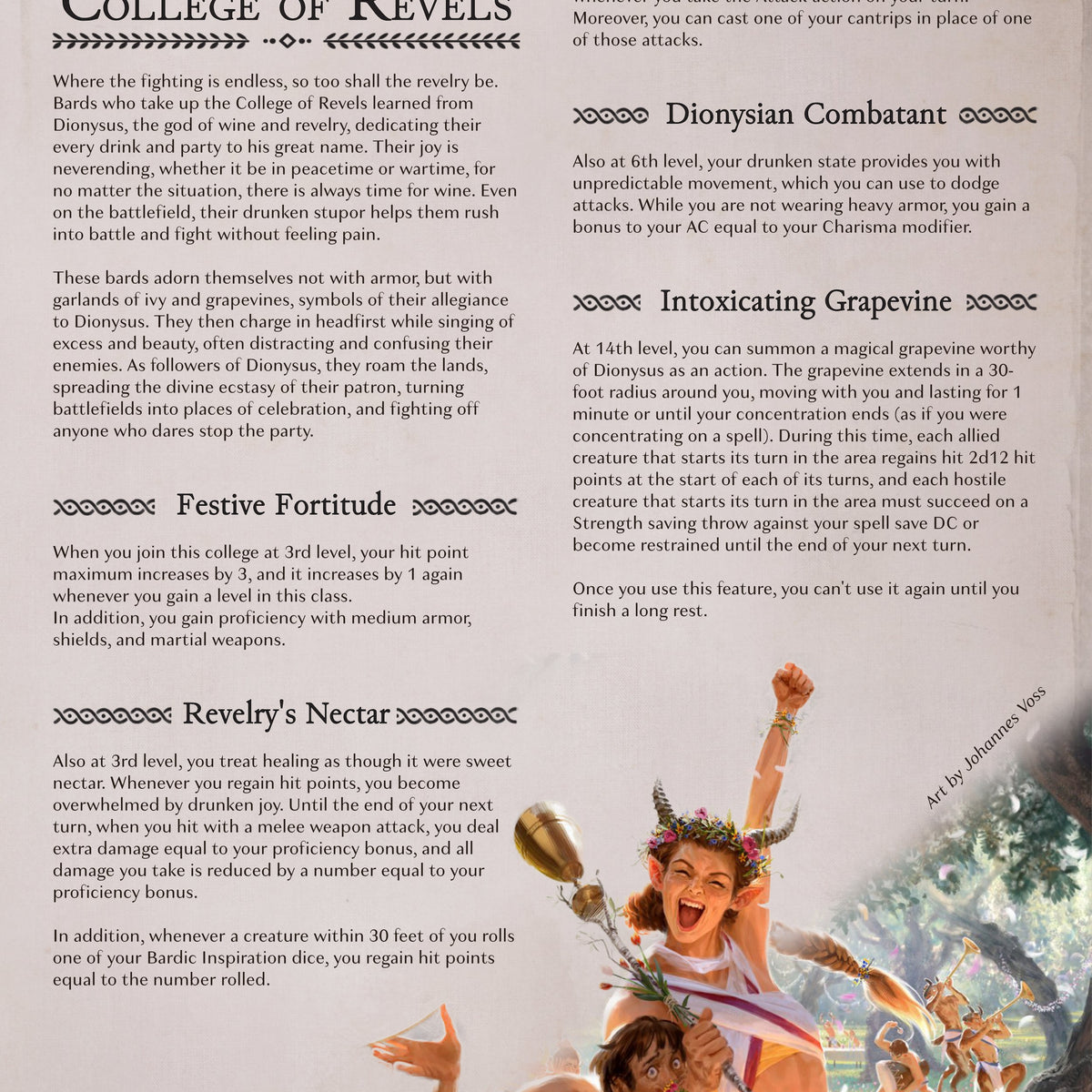 D&D 5e Bard: College of Revels - Become a battle-drunk bard and fight ...