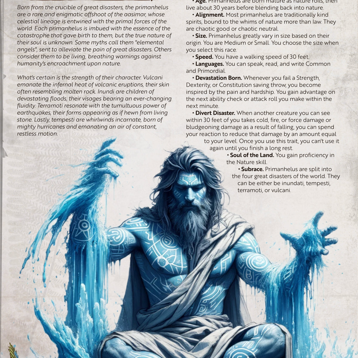 D&D 5e Race: Primanhelus - Unleash the Primal Wrath of these Angels of ...