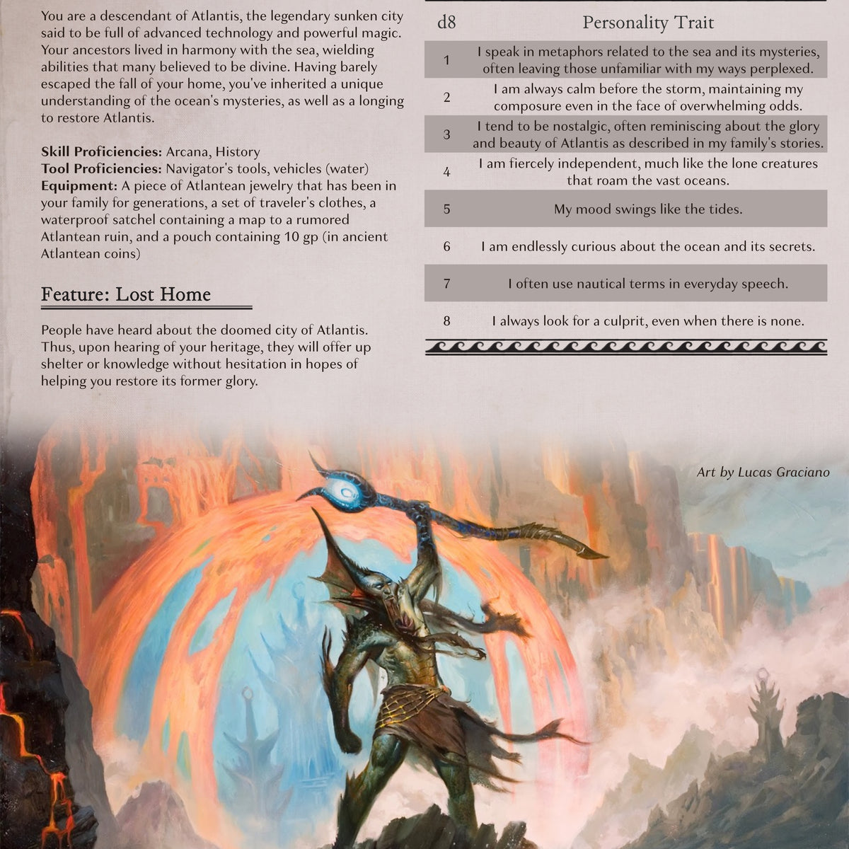 D&D 5e Background: Child of Atlantis - Play a descendant of the legend ...