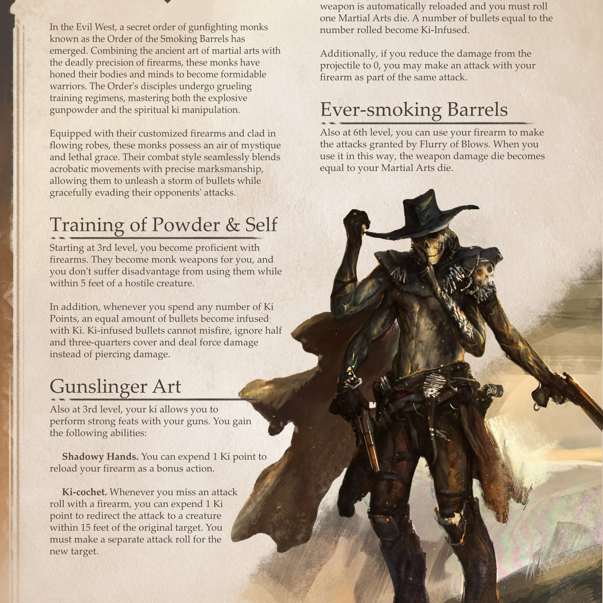 D&D 5e Monk: Way of the Smoking Barrel - Finding Inner Peace One Shotg ...