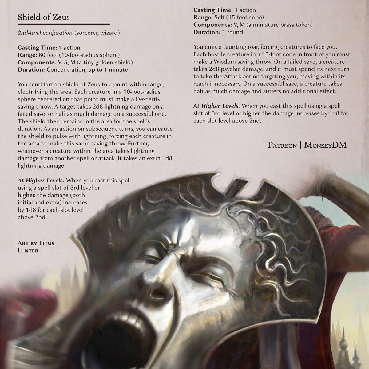 D&D 5e Spells: Shield of Zeus & Taunting Roar - Thunderbolts of Lightn ...