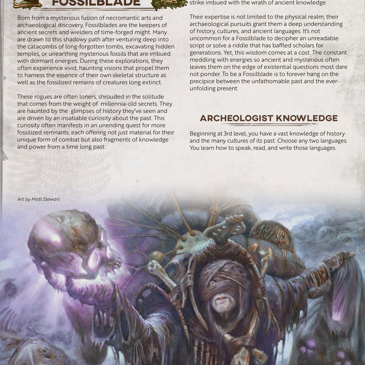 D&D 5e Rogue: Fossilblade - Unearth Powers as Old as the Bones of the ...