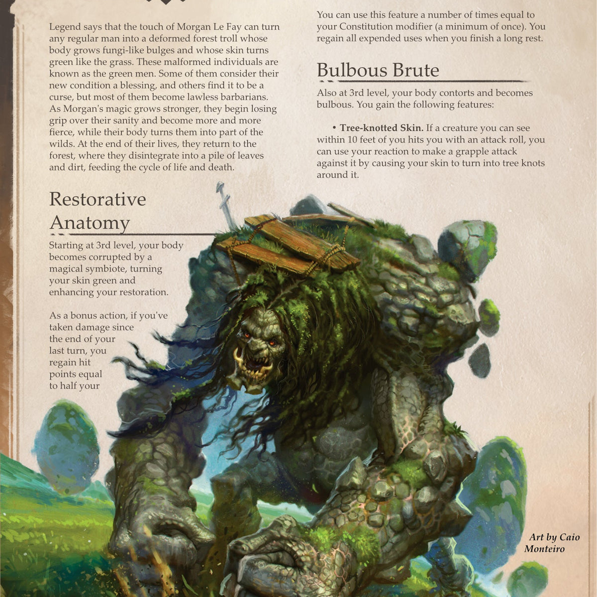 Barbarian: Path of the Green Man - A DnD 5e Subclass - Become a Twiste ...