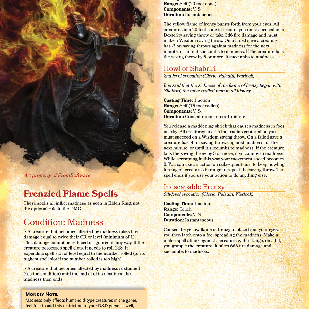 Frenzied Flame Spells - D&D 5e Spells inspired by Elden Ring – MonkeyDM