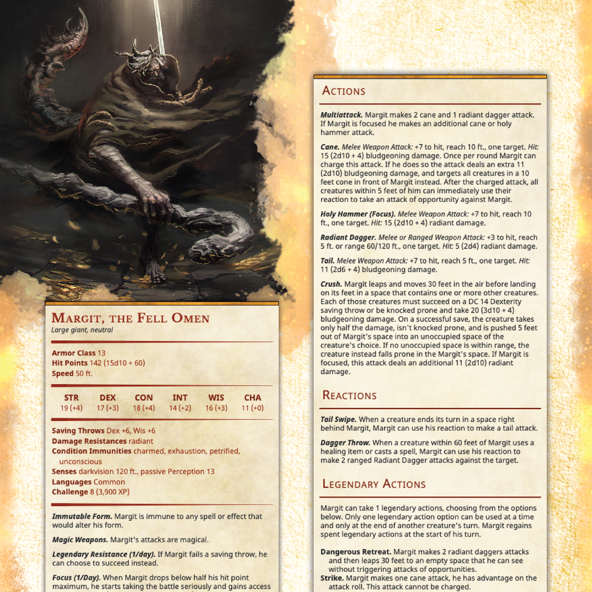 Margit the Fell Omen - D&D 5e Elden Ring Homebrew Monster – MonkeyDM