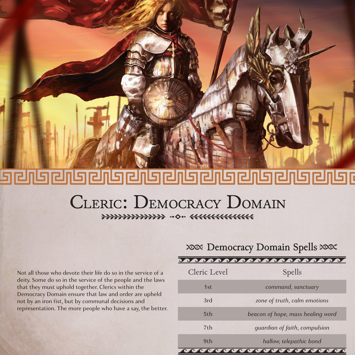D&D 5e Subclass - Democracy Domain: A Cleric Fighting For the Will of ...