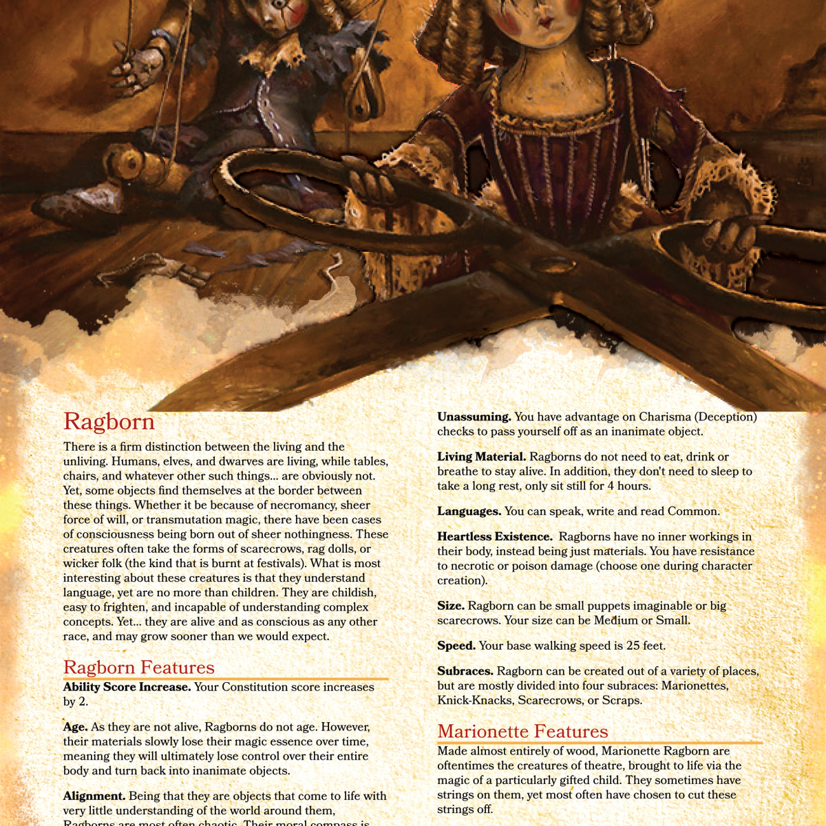 Ragborn Race - Objects Given Life in D&D 5e – MonkeyDM