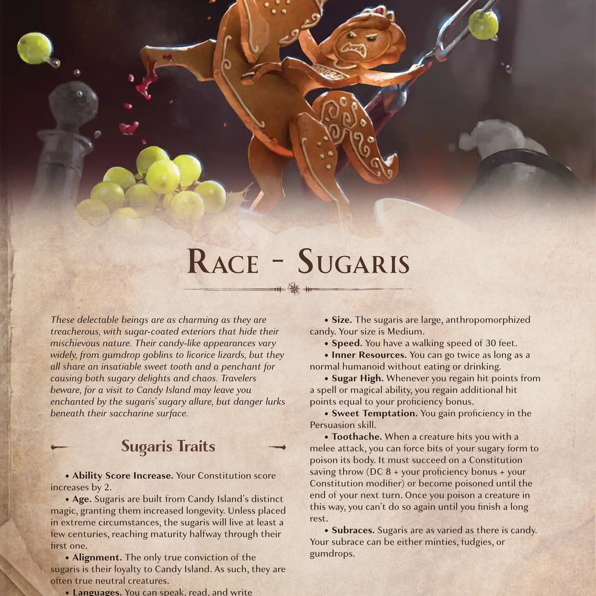 D&D 5e Race: Sugaris - Fear the Gingerbread Man [Dread Tides] – MonkeyDM