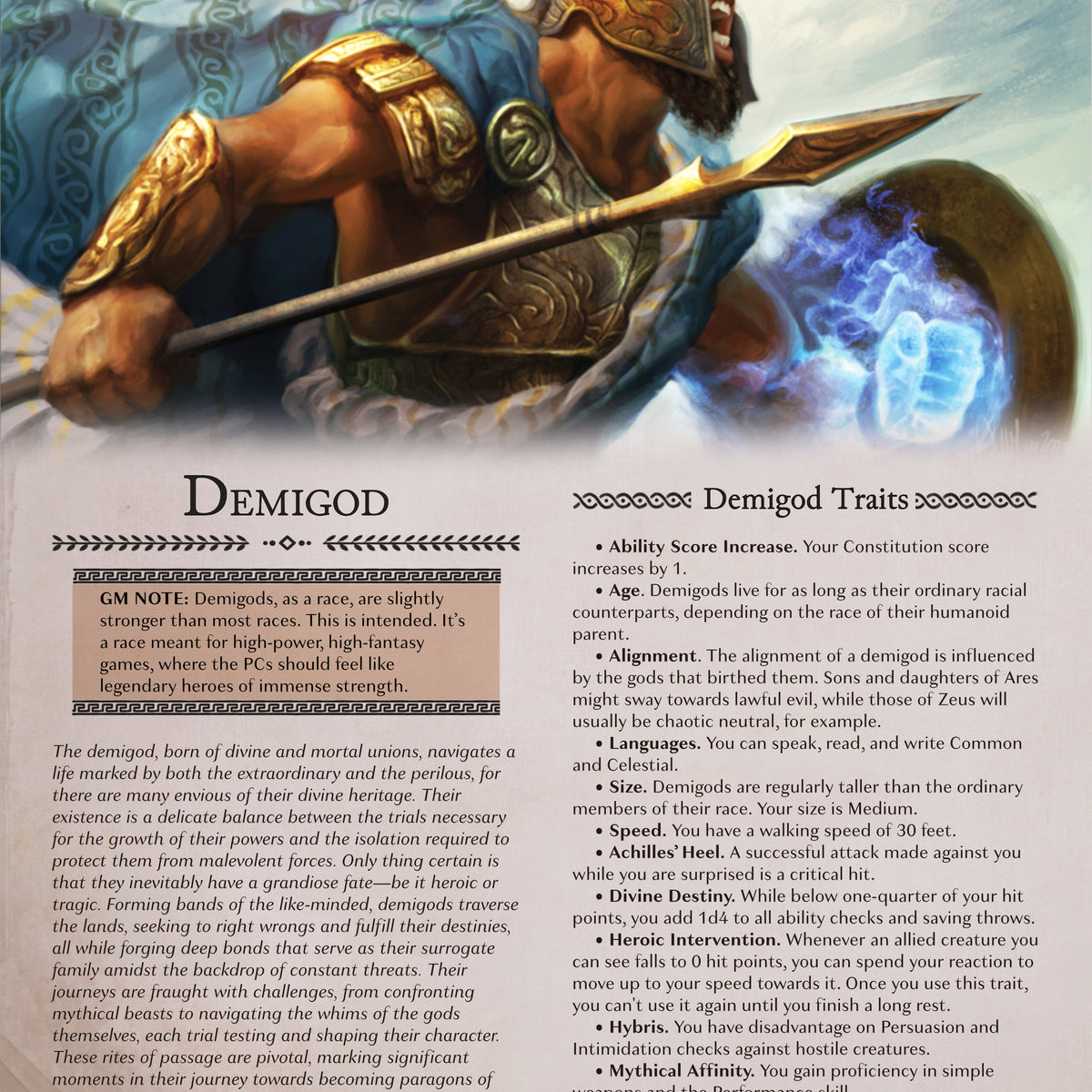 D&D 5e Race: DemiGod - Play as the Child of Zeus, Ares, or other Gods ...